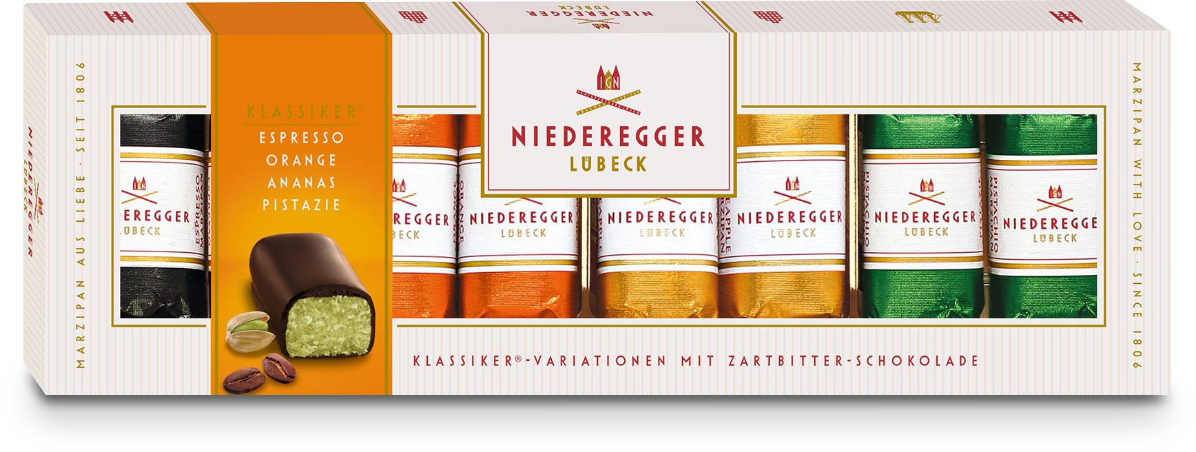 Niederegger Marzipan Klassiker Variationen, 4-fach sortiert