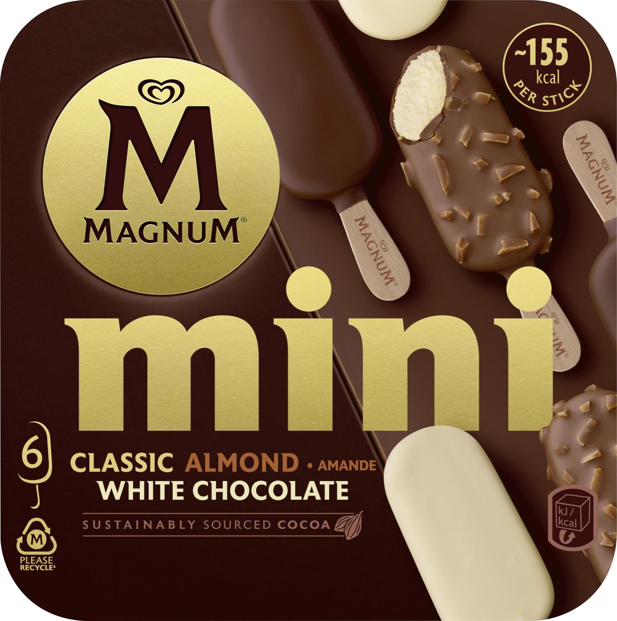 Magnum Mini Classic Almond White Familienpackung 6 x 55 ml